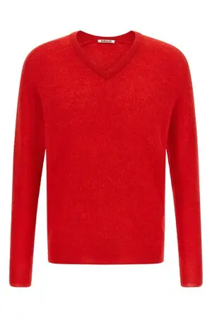 Auralee Baby Suri Alpaca Sheer' Sweater - Red