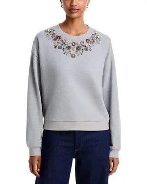 Aqua Juliana Embellished Crewneck Sweatshirt Exclusive