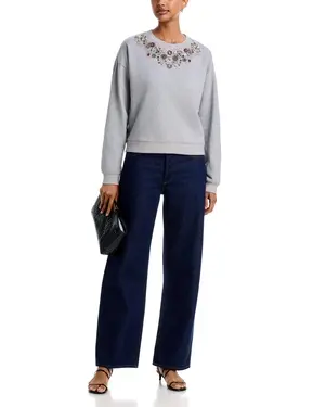 Aqua Juliana Embellished Crewneck Sweatshirt Exclusive