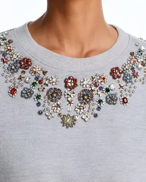 Aqua Juliana Embellished Crewneck Sweatshirt Exclusive