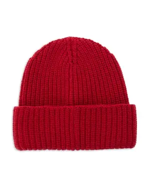Moncler Ribbed Beanie Hat - Medium Red