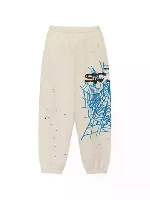 SP5DER Web-print Star-motif Track Pants - Neutrals