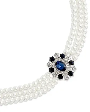 SELF-PORTRAIT Crystal Imitation Pearl Choker, 11.9