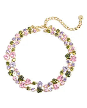 SELF-PORTRAIT Crystal Layered Necklace, 14.9-18.8