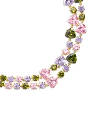 SELF-PORTRAIT Crystal Layered Necklace, 14.9-18.8