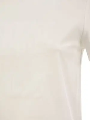 Max Mara Mxmpanfilo Stretch Cotton T-shirt With Tonal Logo - White