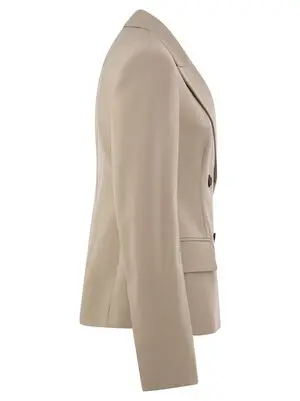 Sportmax Spxfresia Tailored Double-breasted Stretch Wool Blazer - Cream
