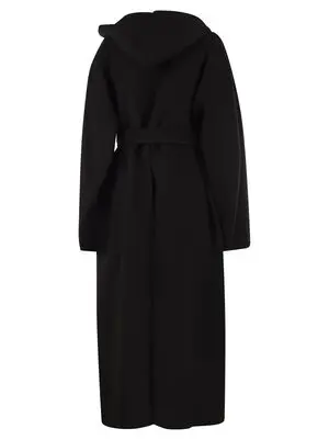 Sportmax Spxolmo Pure Virgin Wool Hooded Coat - Black