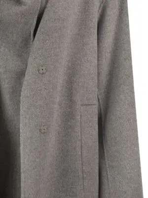 Sportmax Spsassenso Long Virgin Wool Coat With High Neck - Gray