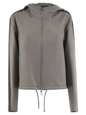 Sportmax Spxlepre Virgin Wool Hooded Jacket - Gray