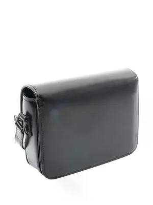 Celine 2000-2026 Teen Shiny Calfskin Triomphe Crossbody Bag - Black