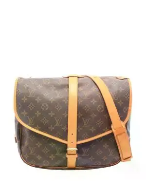LOUIS VUITTON 1993 Monogram Saumur 35 Crossbody Bag - Brown