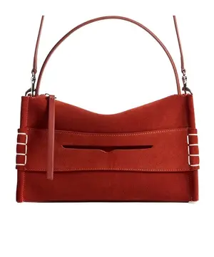 J.W.ANDERSON Loafer Bag In Rust Suede - Rust-red