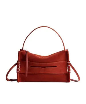 J.W.ANDERSON Loafer Bag In Rust Suede