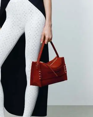 J.W.ANDERSON Loafer Bag In Rust Suede