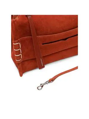 J.W.ANDERSON Loafer Bag In Rust Suede