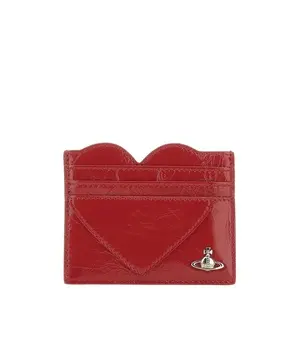 VIVIENNE WESTWOOD Heart Card Holder Wallet - Red