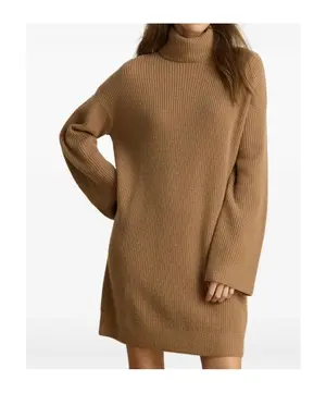 Ralph Lauren Rack-stitched Turtleneck Mini Dress