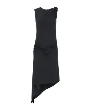Coperni Draped Rose Detail Dress - Black