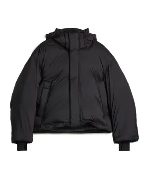 Y3 Belted Hooded Down Jacket - Black