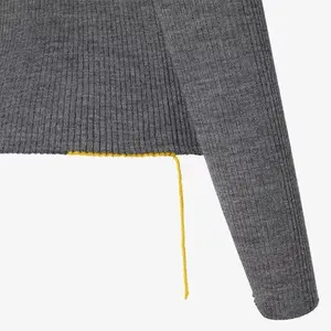Fendi Gray Melange Wool Ribbed Sweater