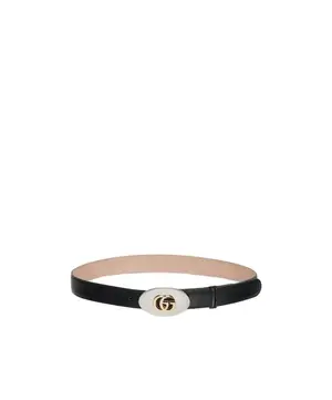 Gucci Belt With Double G Plaque Buckle - Black