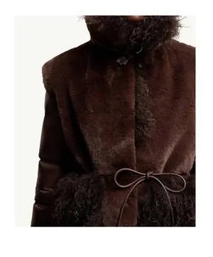 Moncler Drawstring Faux Fur Puffer Coat