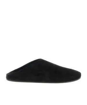 THE ROW Hudson Suede Slides - Black
