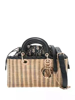 Dior 2000-2026 Medium Wicker Lady D Joy Satchel - Neutrals