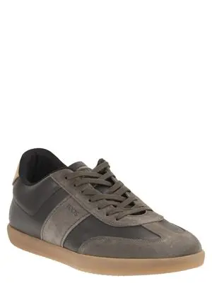 TOD'S Leather And Suede Sneakers With Rubber Sole - Brown