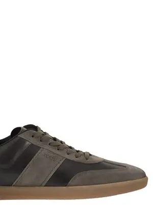TOD'S Leather And Suede Sneakers With Rubber Sole - Brown
