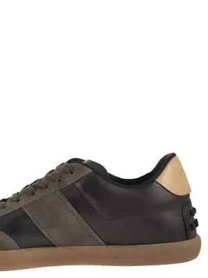 TOD'S Leather And Suede Sneakers With Rubber Sole - Brown