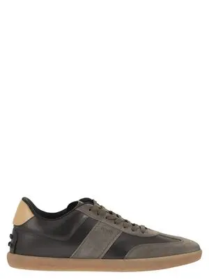 TOD'S Leather And Suede Sneakers With Rubber Sole - Brown