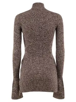 Sportmax Spxbouquet Mélange Virgin Wool Ribbed Turtleneck Jumper - Multicolor