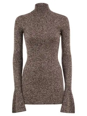 Sportmax Spxbouquet Mélange Virgin Wool Ribbed Turtleneck Jumper - Multicolor