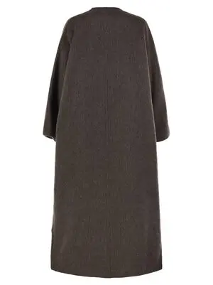 Max Mara Mxsfebo Long Camel And Mohair Coat - Brown