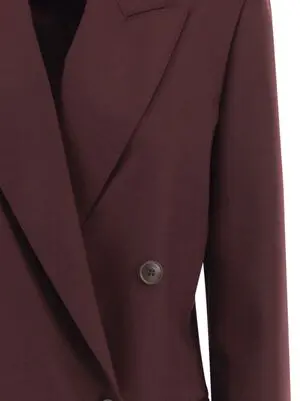 Max Mara Mxmscenico Double-breasted Stretch Virgin Wool Blazer