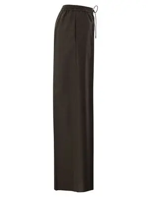 Max Mara Mxspantone Pure Virgin Wool Drawstring Trousers - Brown