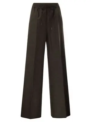 Max Mara Mxspantone Pure Virgin Wool Drawstring Trousers - Brown