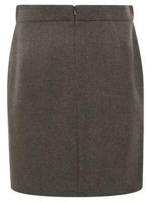 Max Mara Mxsacinoso Pure Virgin Wool Pencil Skirt - Brown