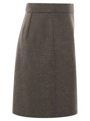 Max Mara Mxsacinoso Pure Virgin Wool Pencil Skirt - Brown
