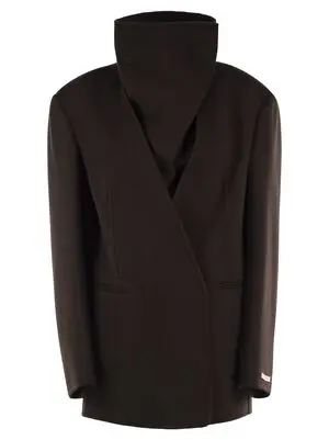 Sportmax Spsmanna Double-faced Virgin Wool Double-breasted Jacket - Brown