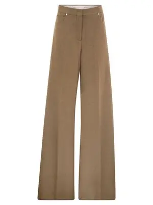MAX MARA Max Mara Women Mxmugola - Wide-Leg Camel And Virgin Wool Blend Trousers