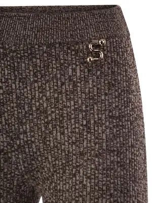 Sportmax Spxvelo Virgin Wool Knitted Flare Trousers