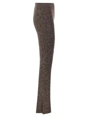 Sportmax Spxvelo Virgin Wool Knitted Flare Trousers - Multicolor