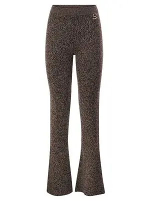 Sportmax Spxvelo Virgin Wool Knitted Flare Trousers - Multicolor