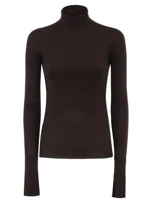 Sportmax Spxcentro Ribbed Virgin Wool Turtleneck Jumper - Multicolor