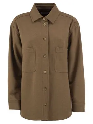 Max Mara Max Mara Women Mxmladino - Camel And Virgin Wool Overshirt Brown