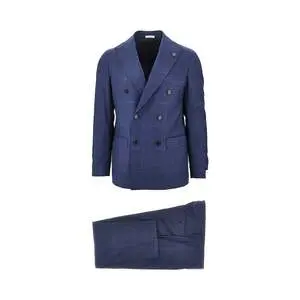 BRERAS Novara' Prince Of Wales Tailored Suit - Blue