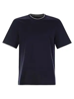 Brunello Cucinelli Slim Fit Crew-neck T-shirt In Lightweight Cotton Jersey - Blue